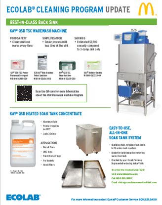 ECOLAB® Literature Ordering Portal. McDonald's