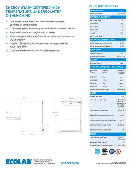 ECOLAB® Literature Ordering Portal. E-UHT Sell Sheet