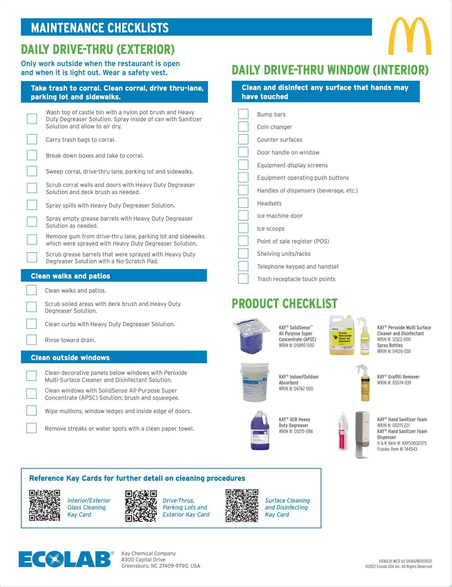 ECOLAB® Literature Ordering Portal. McD Drive-Thru & Exterior Cleaning ...